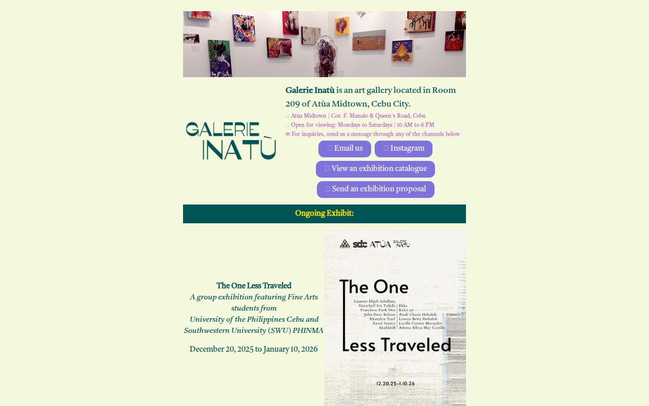 Welcome to Galerie Inatù